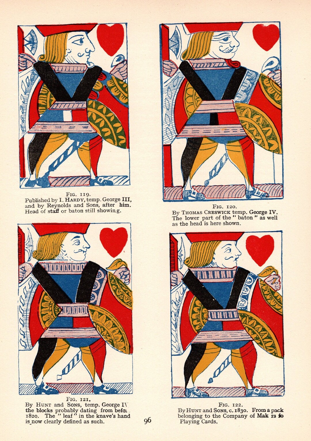 PRINT ONLY 1930 Antique Playing Cards Knave of Hearts 1800s Original ...