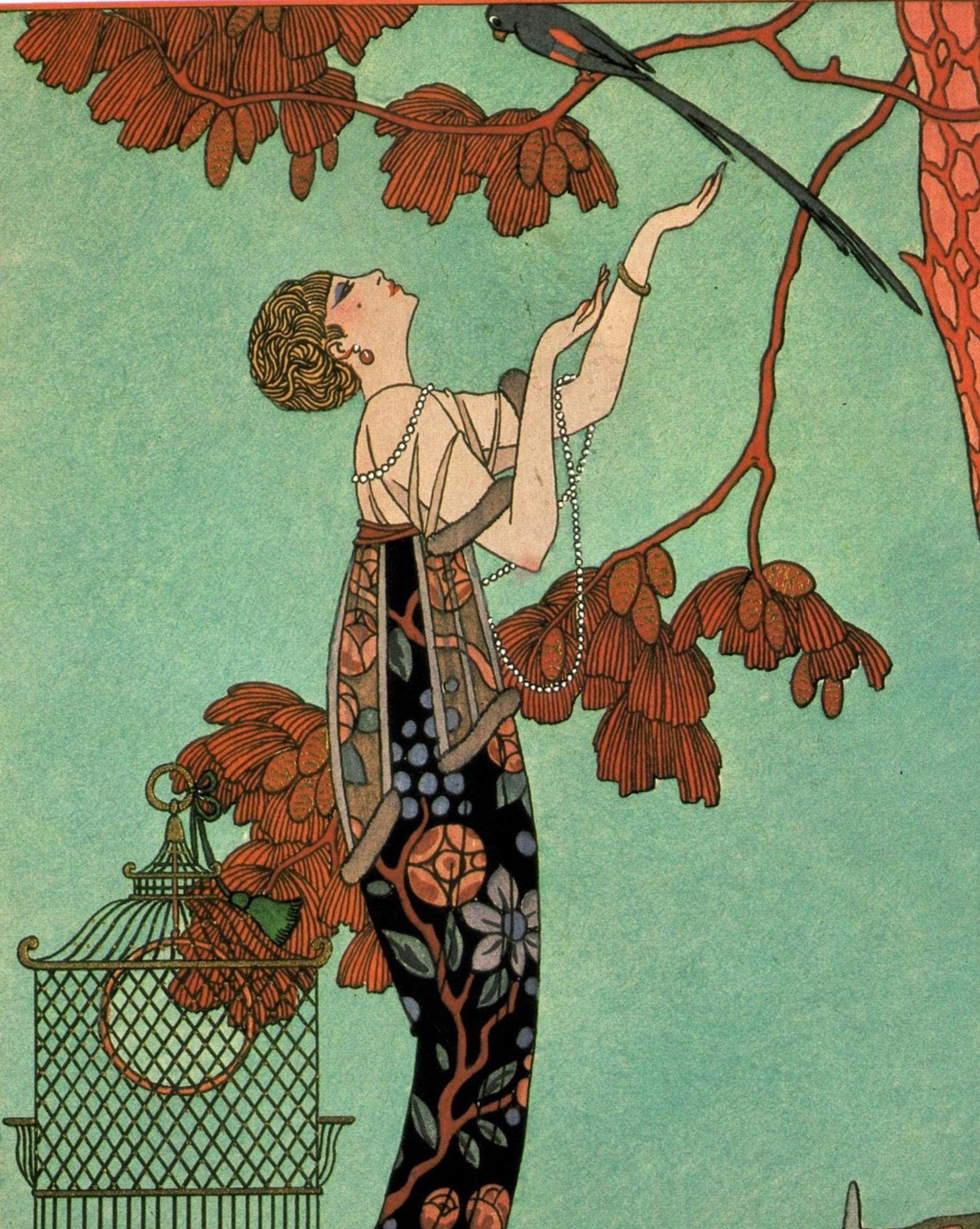 George Barbier & André Marty Art Deco Illustration: 1914 Vintage ...