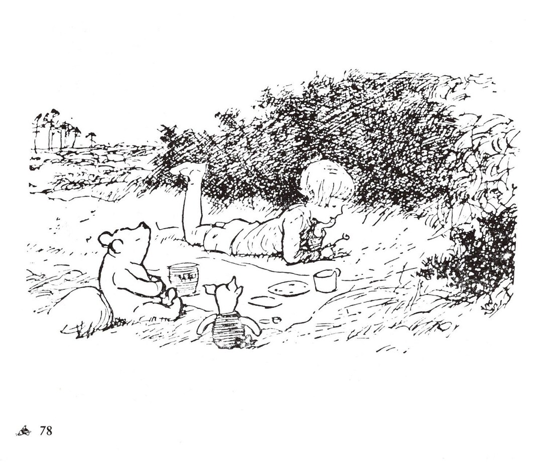 Winnie-the-pooh, Christopher Robin & Piglet Original Vintage Black and ...