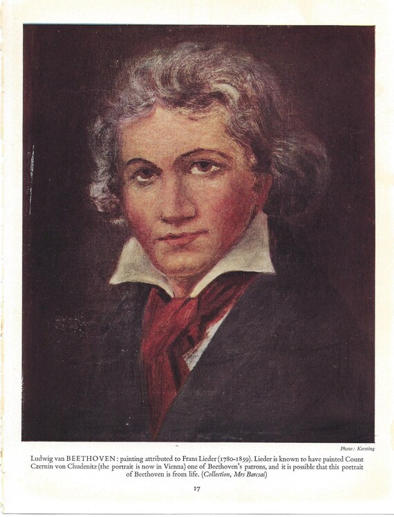 1958 Original druck Ludwig van BEETHOVEN Porträt The | Etsy