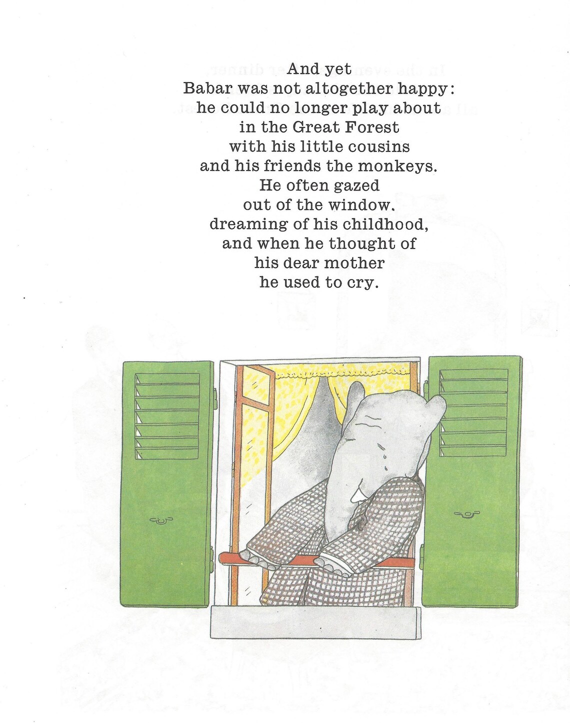 Babar the Elephant Original Vintage Print Baby Shower - Etsy Australia