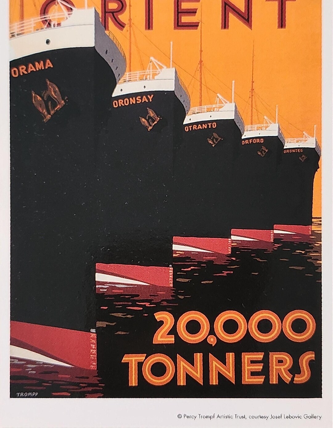 Vintage Orient Line Travel Poster: Percy Trompf Art, 1930s Sea Travel ...