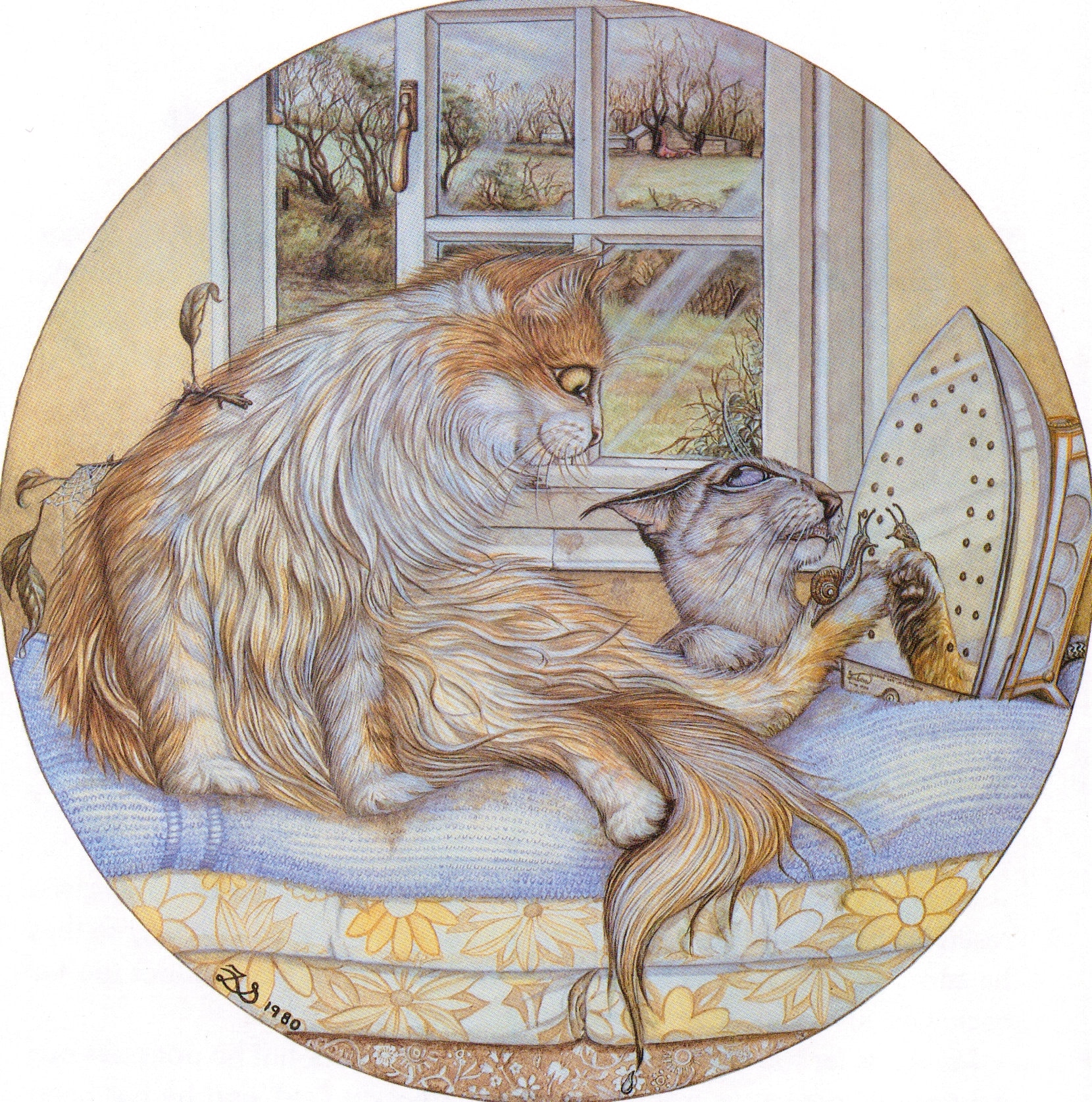 1989 Zoe Stokes Playful Cat Art Original Vintage Print Cat | Etsy