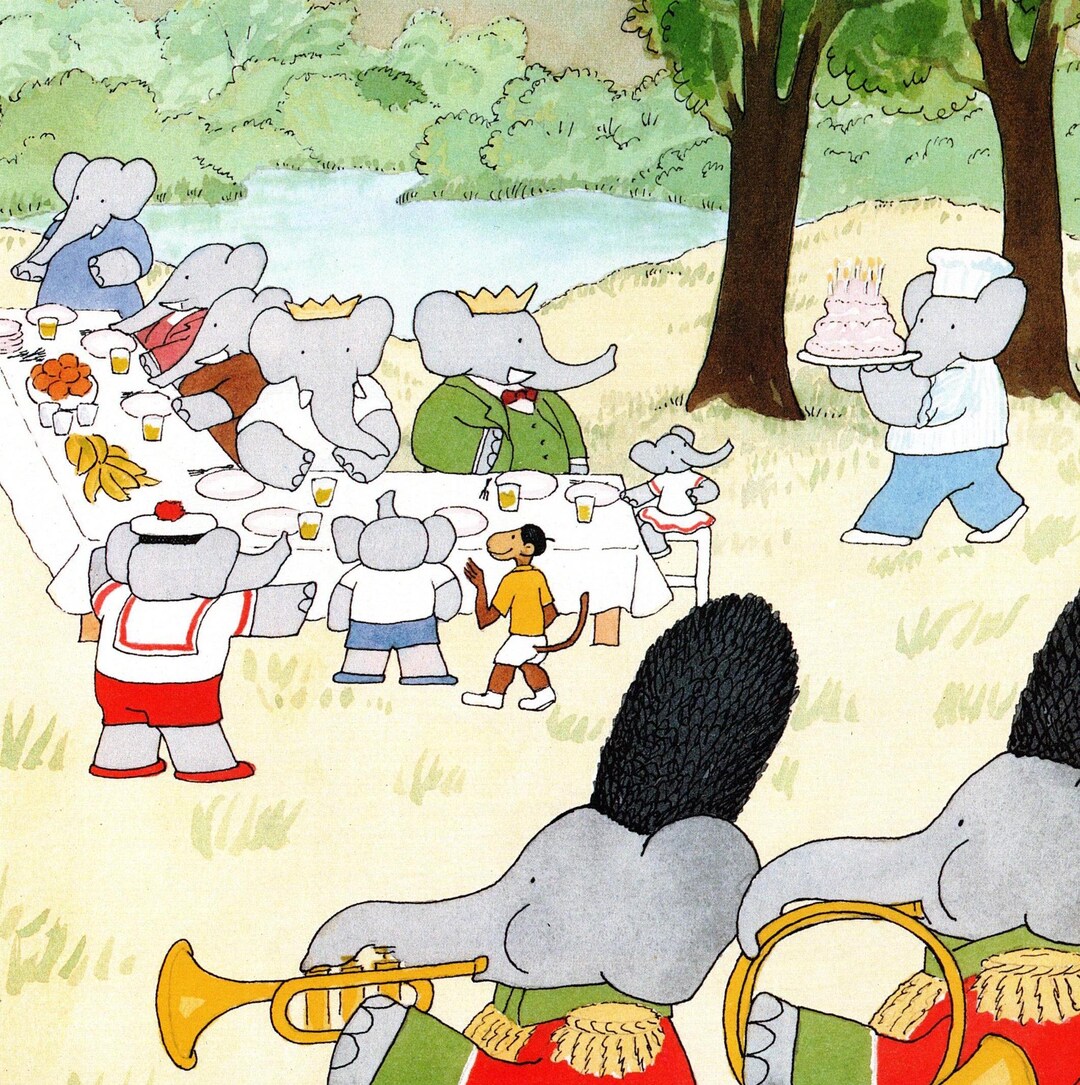 Babar the Elephant Art Print: Vintage Children's Room Decor - Etsy