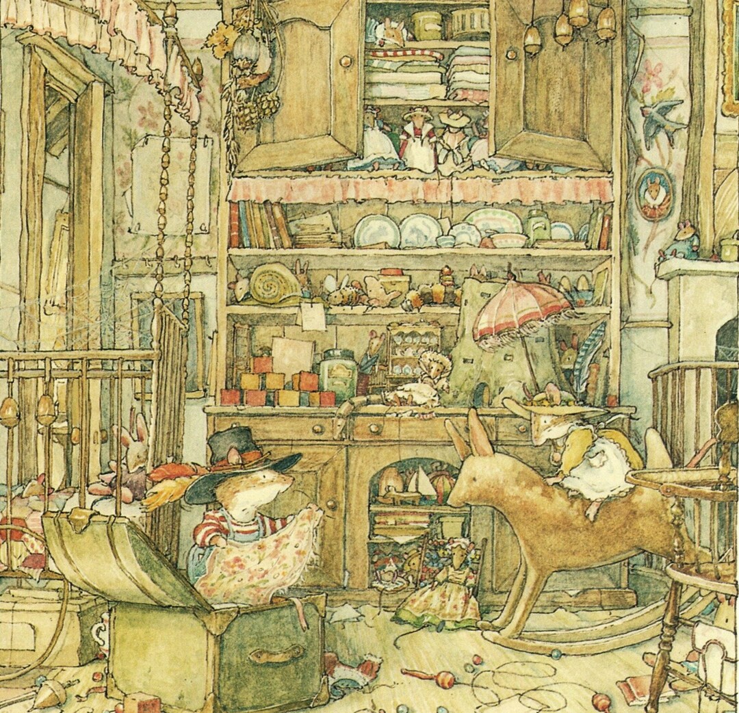 Brambly Hedge Original Jill Barklem Print Vintage 1992 Cute Mice Unique ...