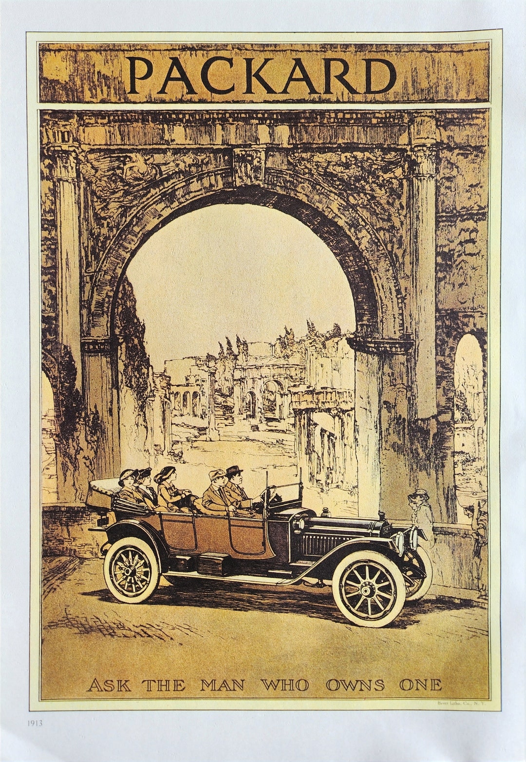 Antique American Auto Ad - Packard & Oakland Automobiles - Large ...