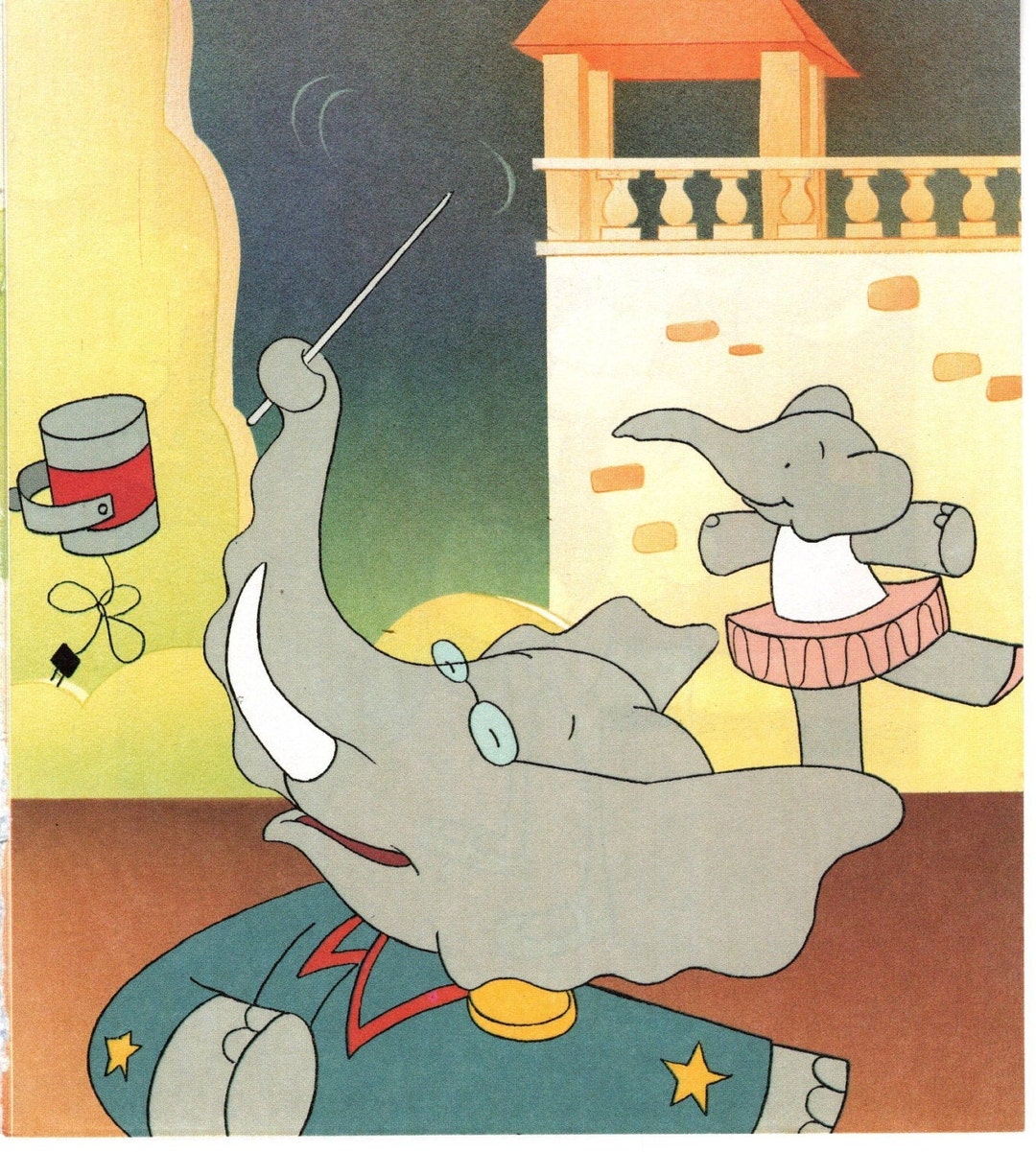 1991 Babar Original Vintage 2-sided Print – Nursery Art - Baby Shower ...