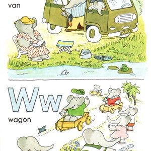 1990 Babar’s ABC Original 2-sided Vintage Print – Nursery Art - Baby ...