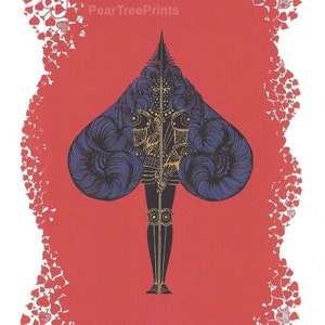 Erté Art Deco Print: Spade & Heart Aces, 1920s Fashion Illustration - Etsy