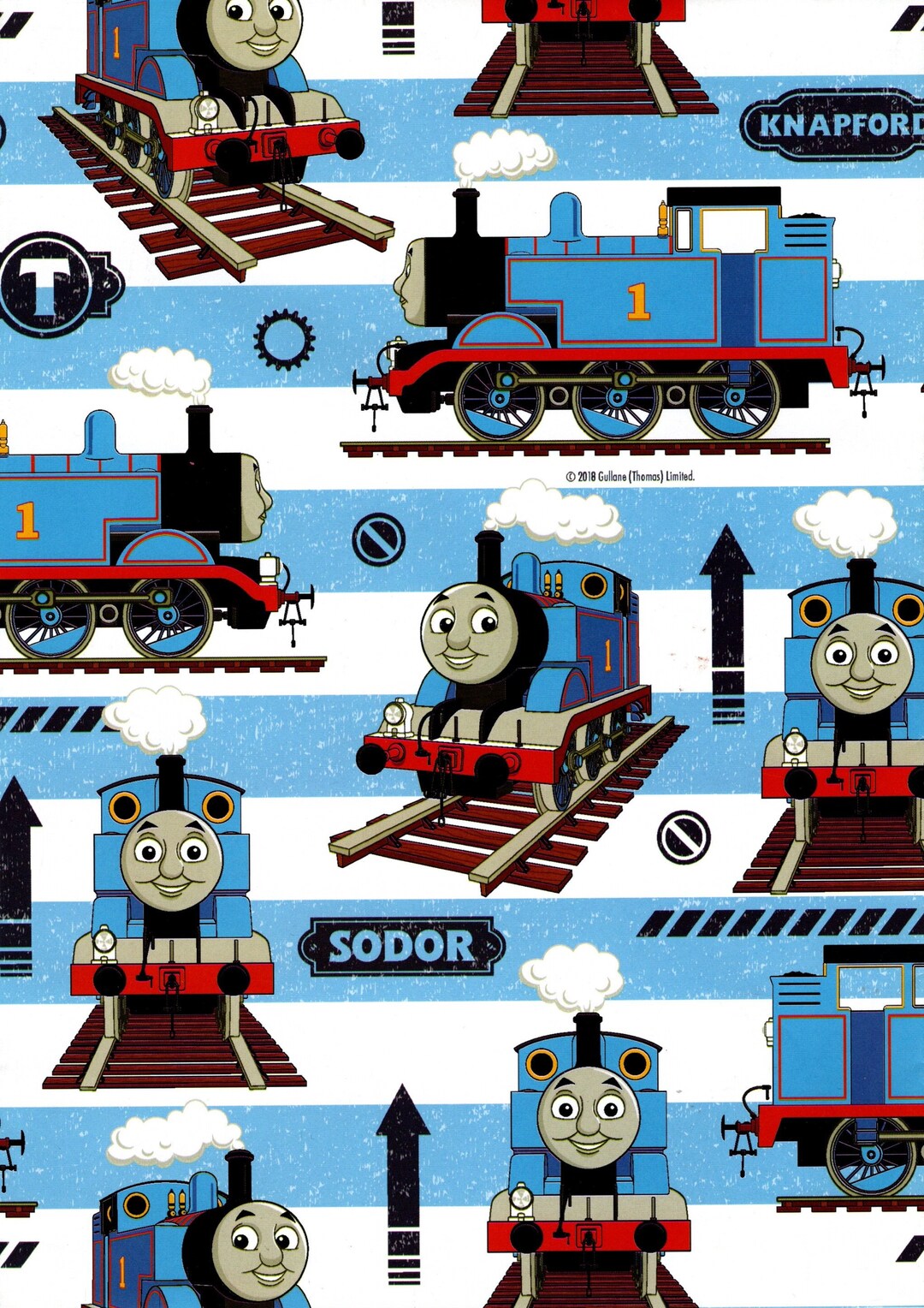 THOMAS THE TANK Engine Wrapping Paper Colorful Kids Gift Wrap Birthdays ...