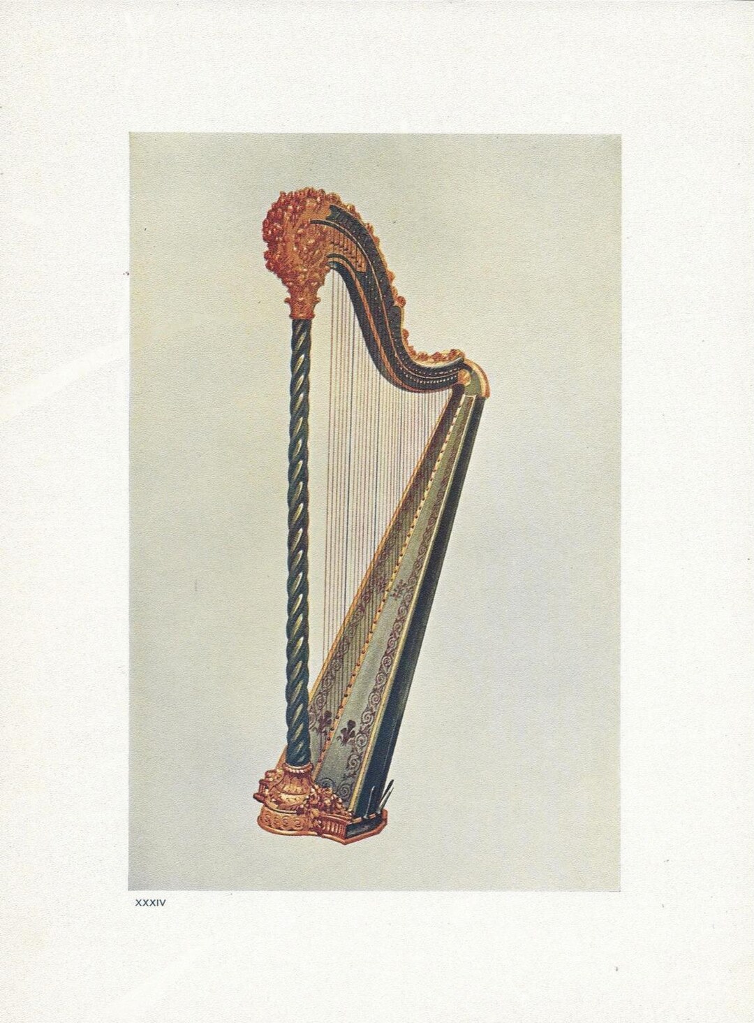 Antique Hu-ch'in and Bow Print: 1921 Musical Instrument Lithograph - Etsy