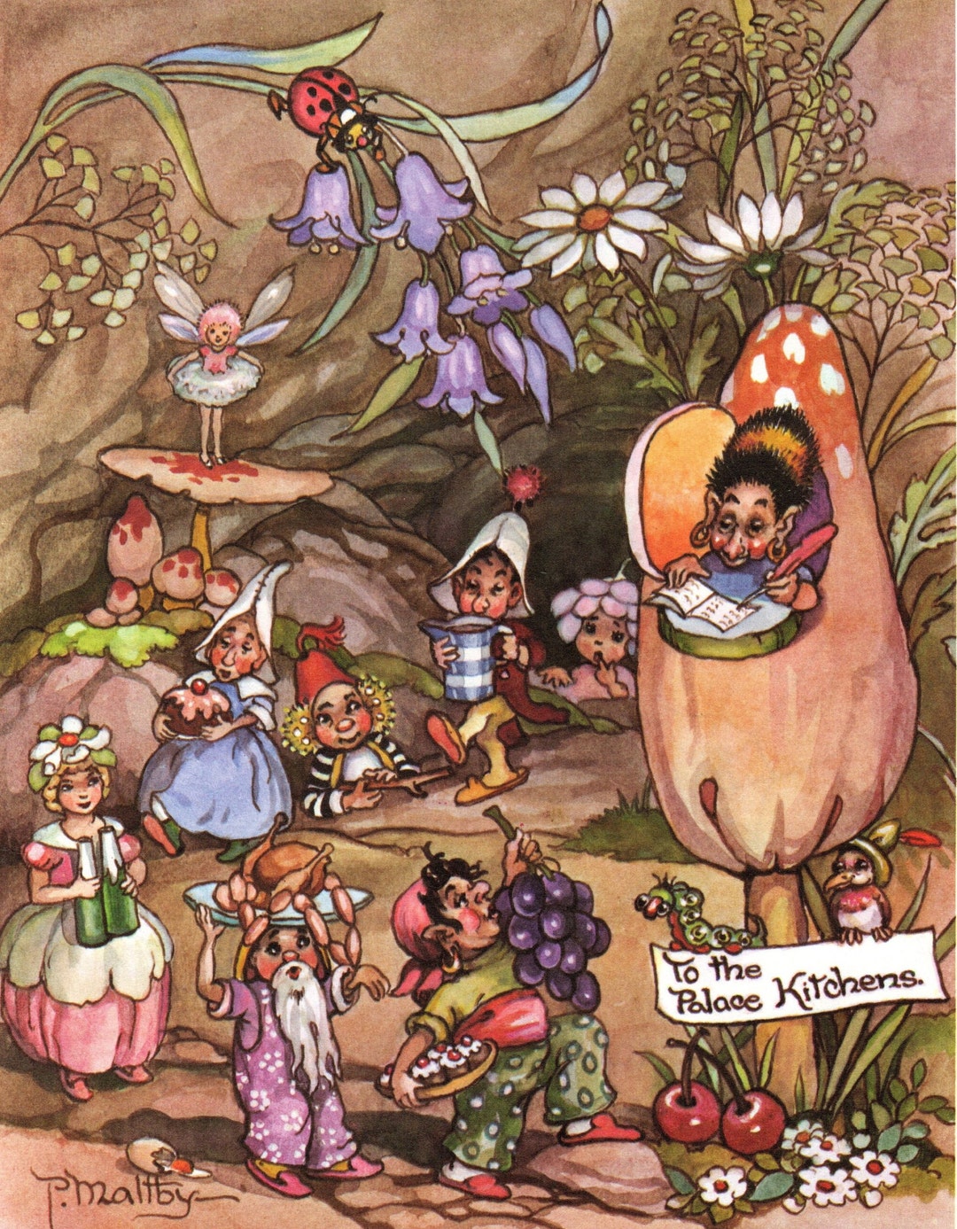 1980 Peg Maltby Original Fairies Vintage Print Cute Australian Bush ...