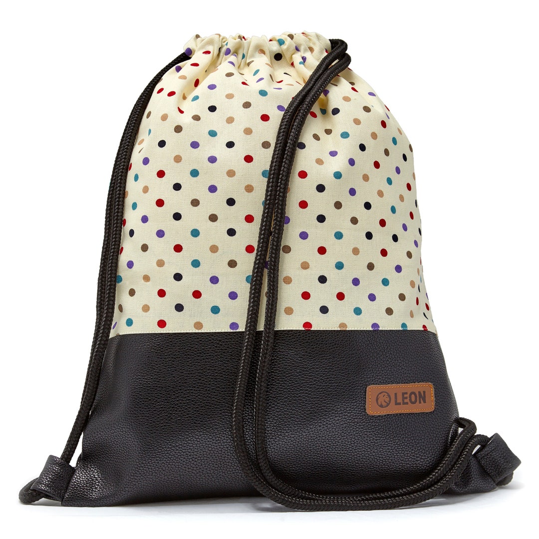 LEON by Bers Bag Gym Bag Backpack Daypack Cotton Gym Bag Width Approx ...