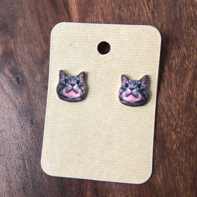 Custom Pet Earrings Cat Dog Earrings Made from Your Photo Dog | Etsy