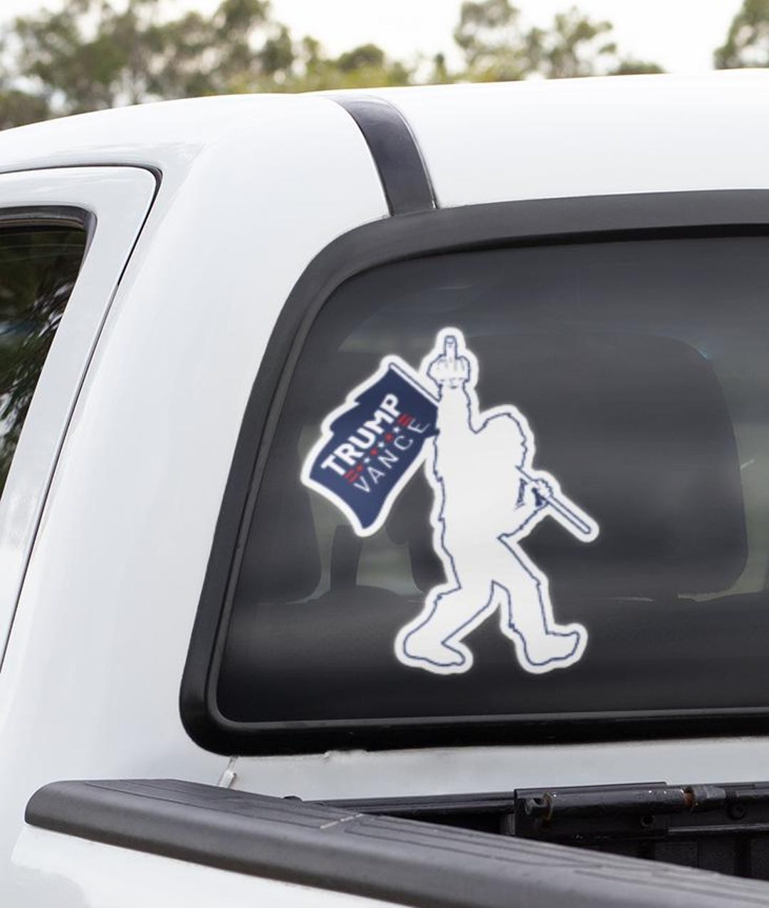 Trump Vance 2024 Kiss Cut Stickers, Funny Bigfoot Middle Finger Sticker ...