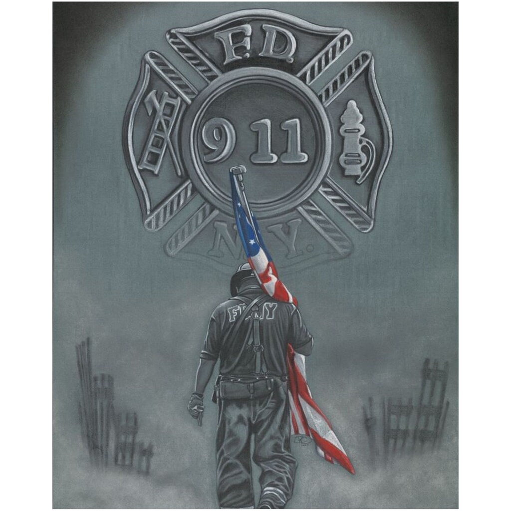 9/11 Firefighter Poster 20th Anniversary September 11th | Etsy