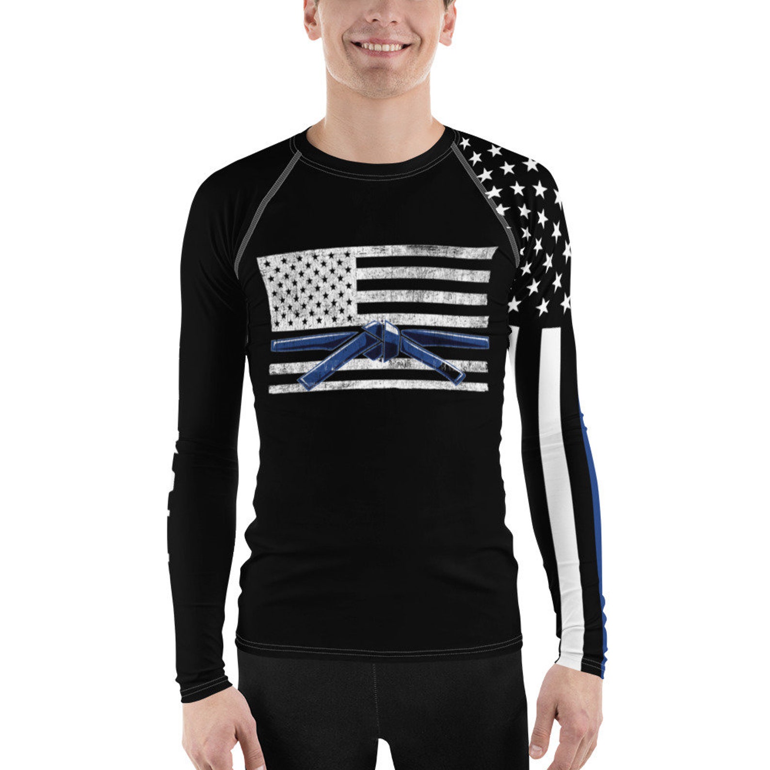 Police BJJ MMA Brazilian Jiujitsu Roll and Protect Thin Blue - Etsy