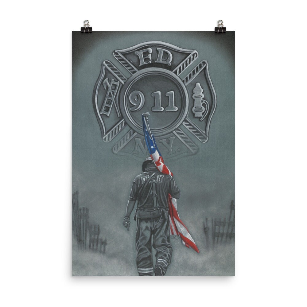 9/11 Never Forget September 11th Firefighter Memorial Poster - Etsy