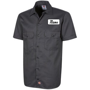 Custom Name Tag Mechanic Work Shirt, Dickies Men's Short Sleeve ...