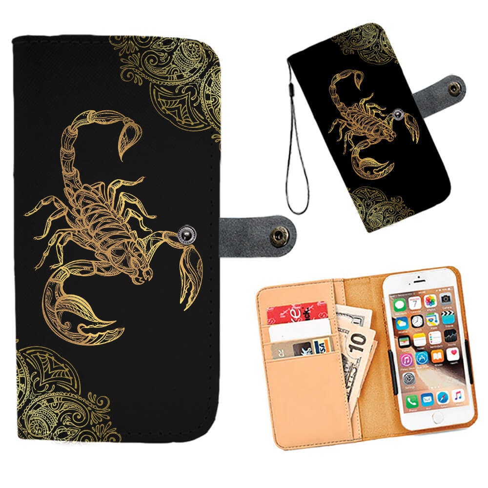 Scorpio Zodiac Phone Wallet Case, Scorpion Lover Gift Idea, Smartphone ...