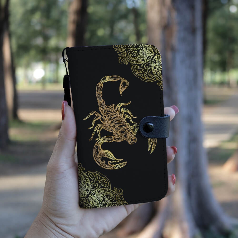 Scorpio Zodiac Phone Wallet Case, Scorpion Lover Gift Idea, Smartphone ...