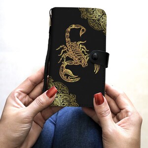 Scorpio Zodiac Phone Wallet Case, Scorpion Lover Gift Idea, Smartphone ...
