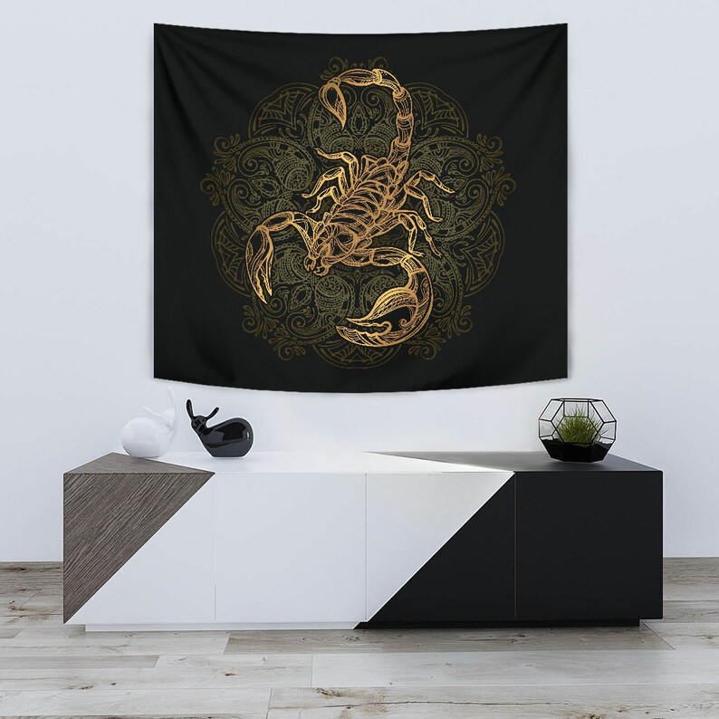 Scorpion Living Room Bedroom Tapestry, Scorpio Zodiac Star Sign Art ...