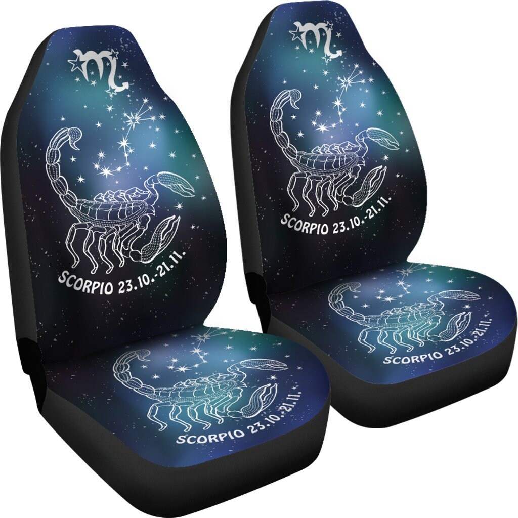 Personalized Scorpio Horoscope Zodiac Star Sign Car Seat Covers, Front ...