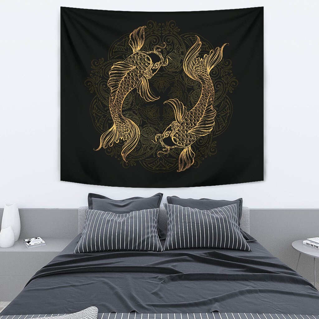 Pisces Living Room Bedroom Tapestry, Pisces Zodiac Star Sign Art Wall ...