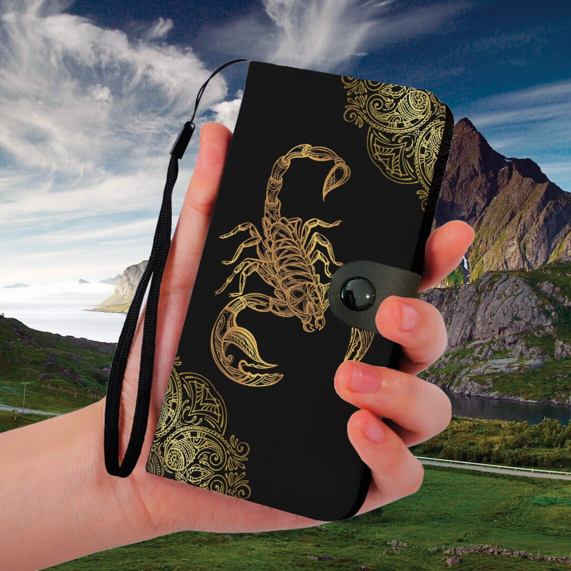 Scorpio Zodiac Phone Wallet Case, Scorpion Lover Gift Idea, Smartphone ...