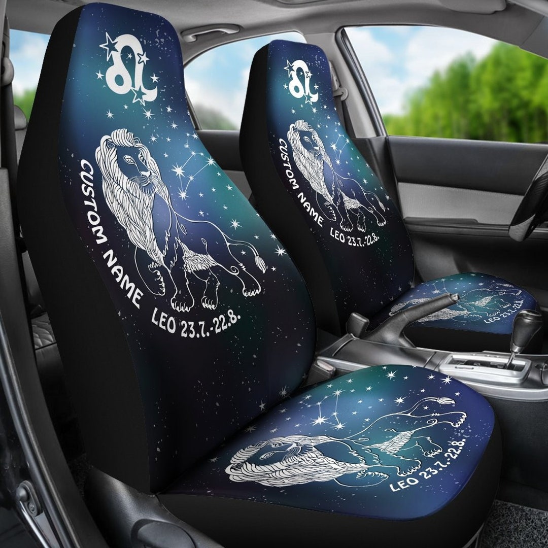 Personalized Leo Horoscope Zodiac Star Sign Car Seat Covers, Leo Front ...