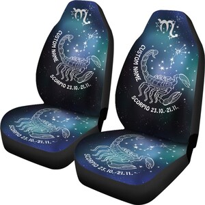 Personalized Scorpio Horoscope Zodiac Star Sign Car Seat Covers, Front ...