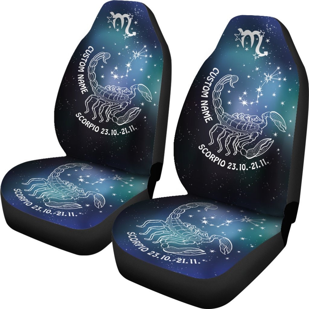 Personalized Scorpio Horoscope Zodiac Star Sign Car Seat Covers, Front ...