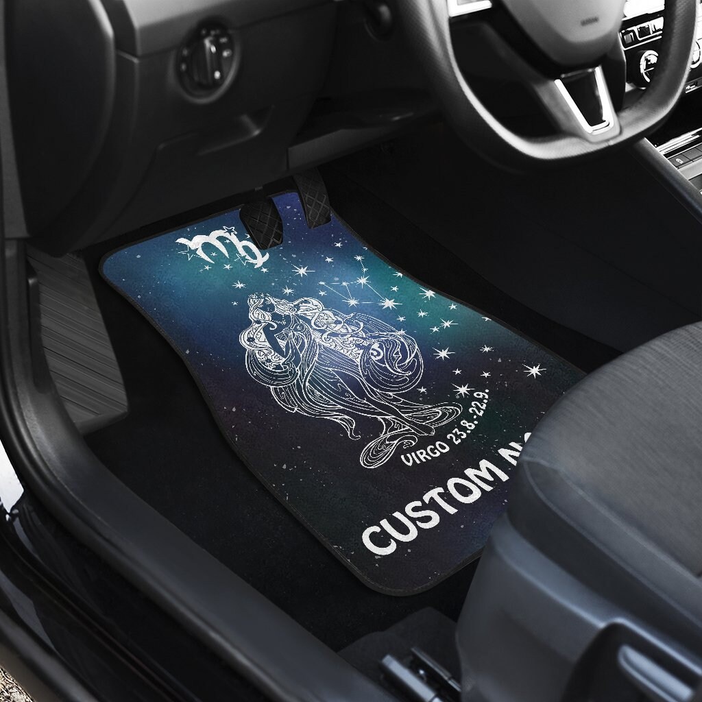 Personalized Virgo Zodiac Star Sign Front and Back Car Mats, Virgo Car ...