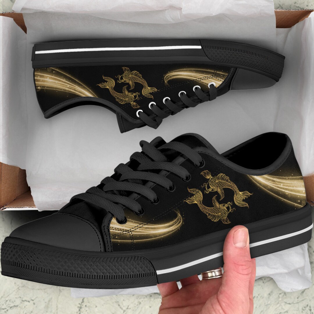 Pisces Zodiac Men's and Women's Shoes, Pisces Shoes Art, Black and ...