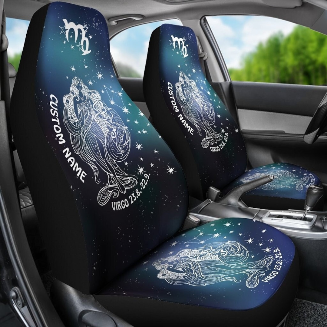 Personalized Virgo Horoscope Zodiac Star Sign Car Seat Covers, Front ...