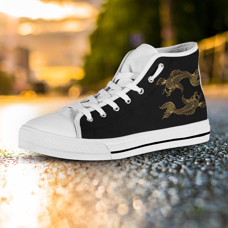 Pisces Zodiac Men's and Women's Shoes, Pisces Shoes Art, Black and ...