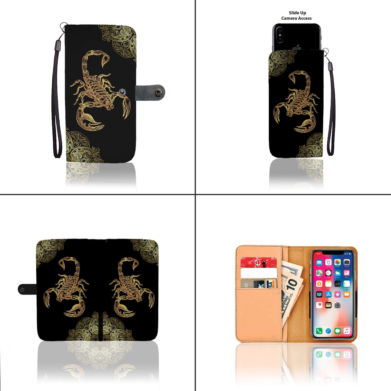 Scorpio Zodiac Phone Wallet Case, Scorpion Lover Gift Idea, Smartphone ...