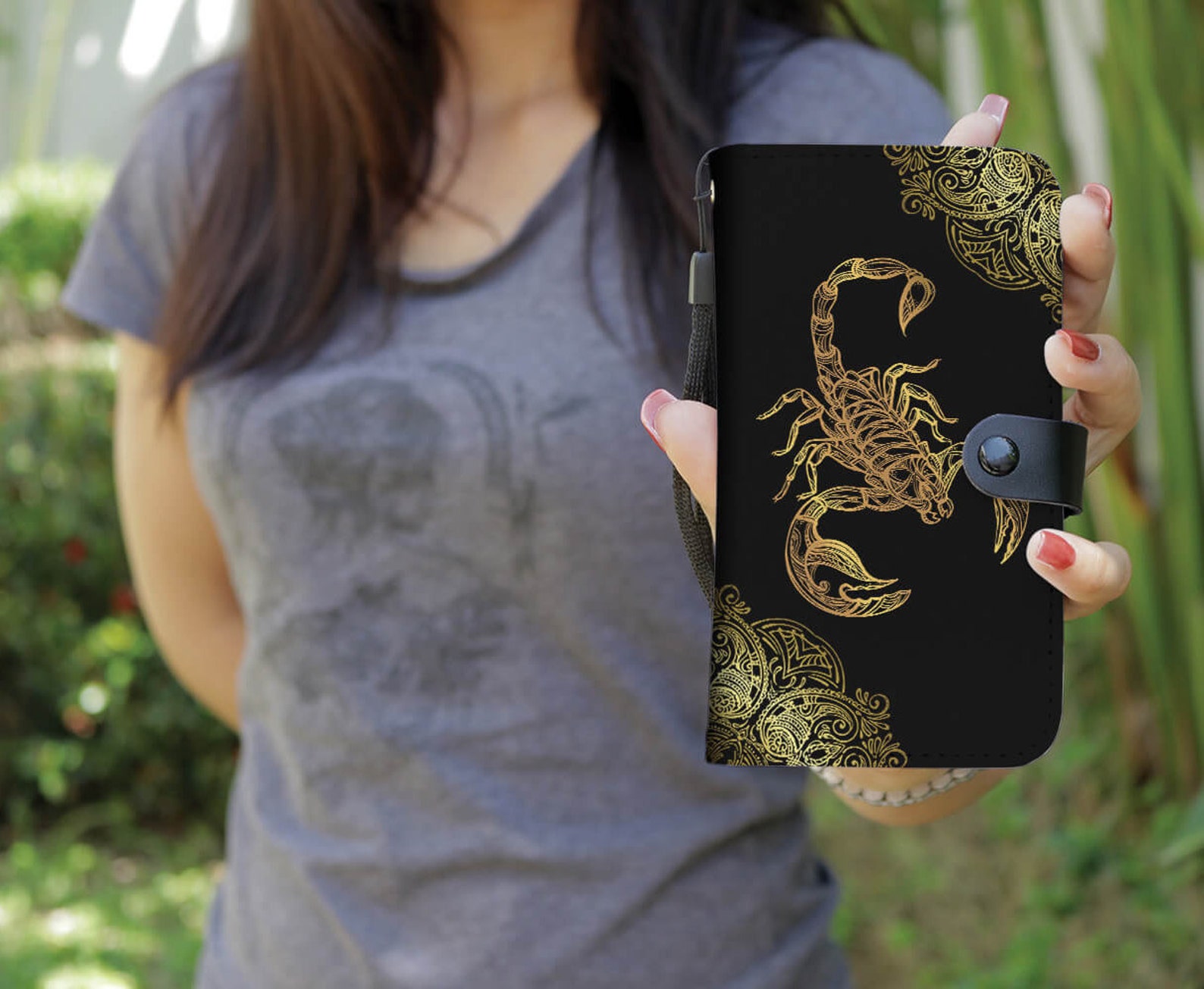 Scorpio Zodiac Phone Wallet Case, Scorpion Lover Gift Idea, Smartphone ...
