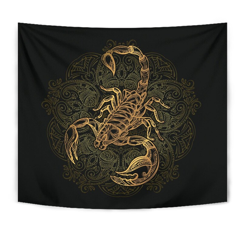 Scorpion Living Room Bedroom Tapestry, Scorpio Zodiac Star Sign Art ...