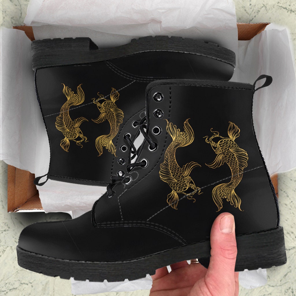 Pisces Zodiac Boots Booties, Pisces Boots, Fishes Shoes Art, Fish Lover ...