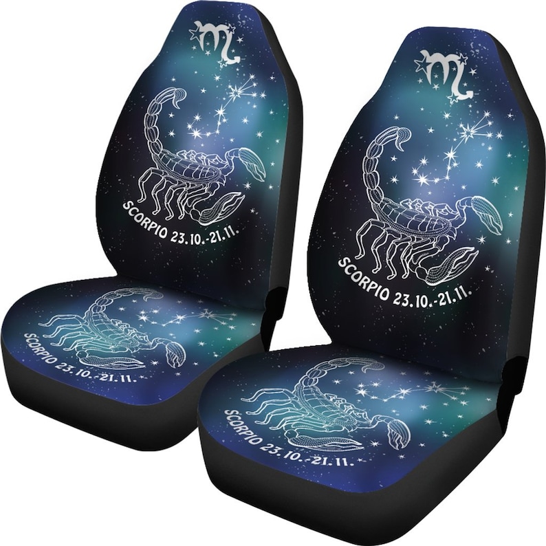 Personalized Scorpio Horoscope Zodiac Star Sign Car Seat Covers, Front ...