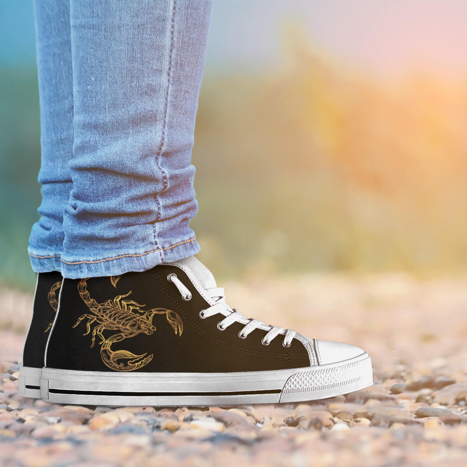 Scorpio Zodiac Men's and Women's Shoes, Scorpion Shoes Art, Black and ...