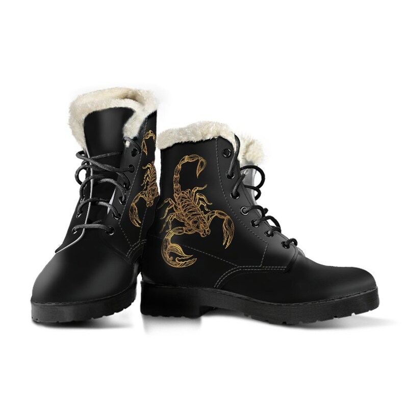 Scorpio Zodiac Faux Fur Boots, Scorpion Art Booties, Scorpion Lover ...