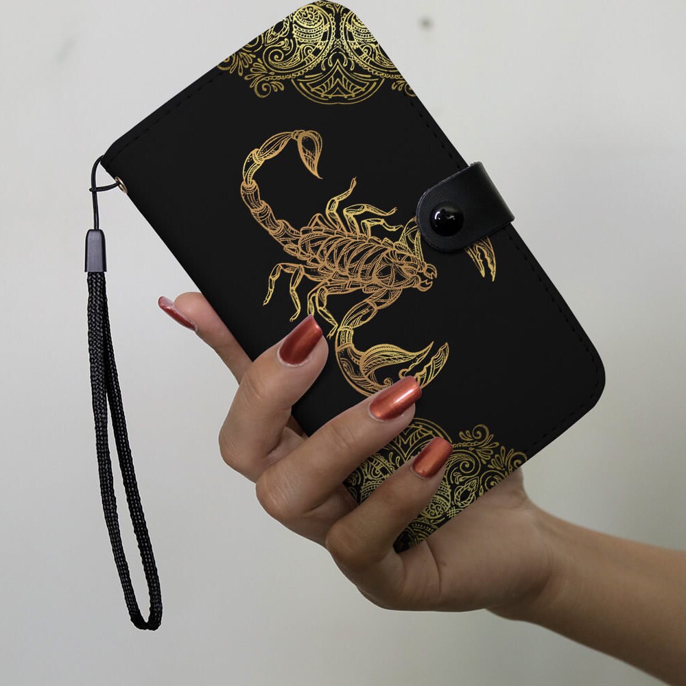 Scorpio Zodiac Phone Wallet Case, Scorpion Lover Gift Idea, Smartphone ...