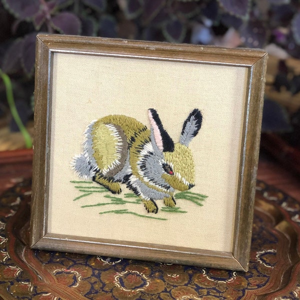 Vintage Framed Embroidered Art - Etsy