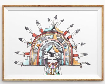 Hand-painted Hopi Kachina Inspired Art - Beautiful Southwest Hopi ...