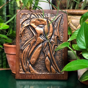 1970s Copper Relief - Vintage Tropical Bird Art - One of a Kind Copper ...