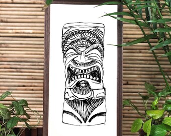 Items similar to Huge 30" x 40" Tiki Art Painting Tiki bar art painting ...