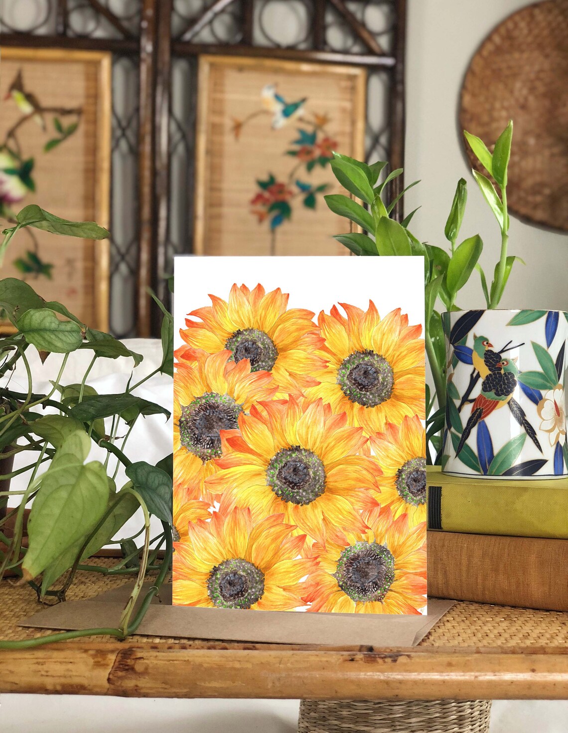 Hand Painted Sunflowers Beautifully Printed Sunflower - Etsy